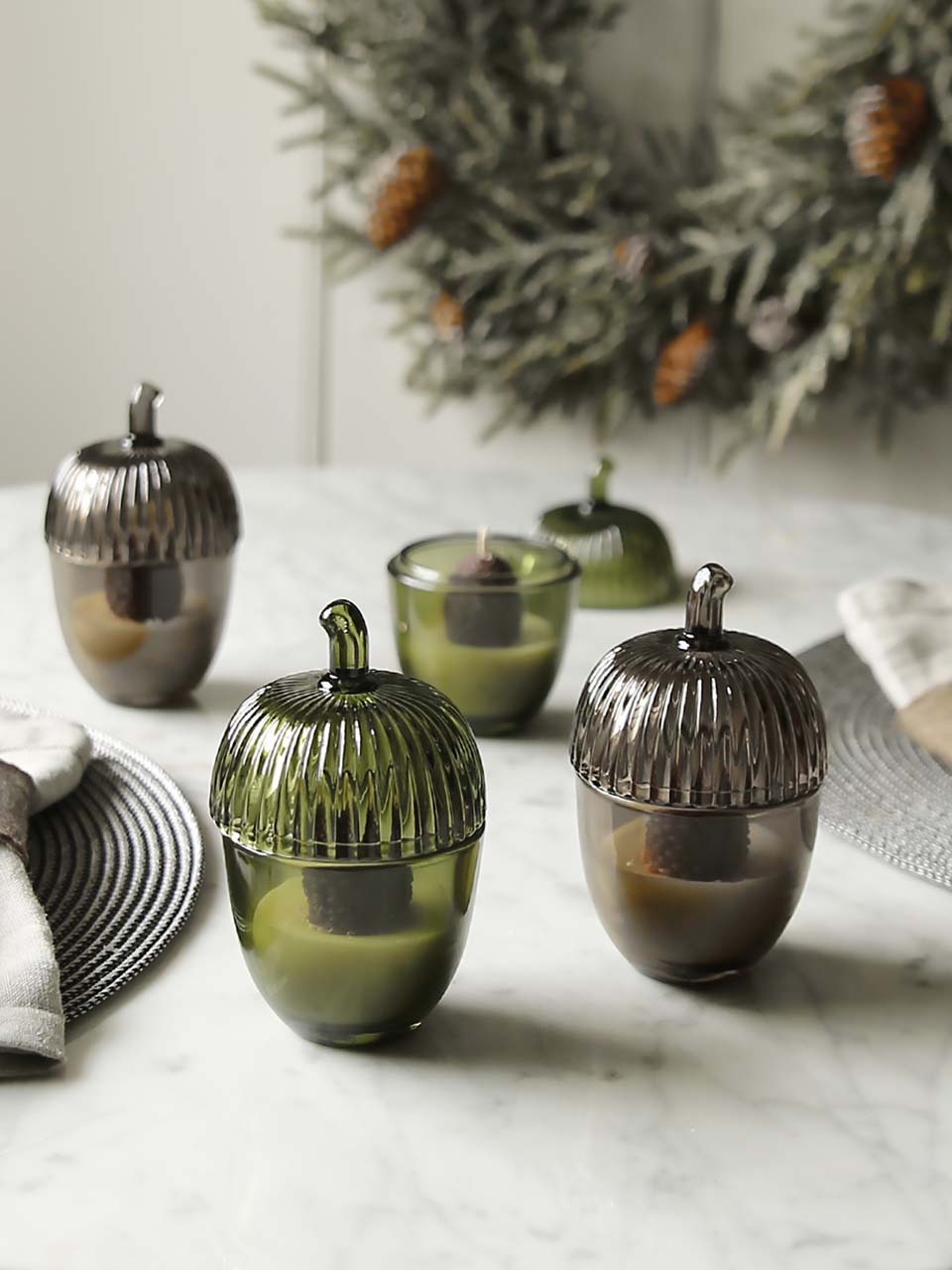 Glass Acorn Tealight – Clem & Co