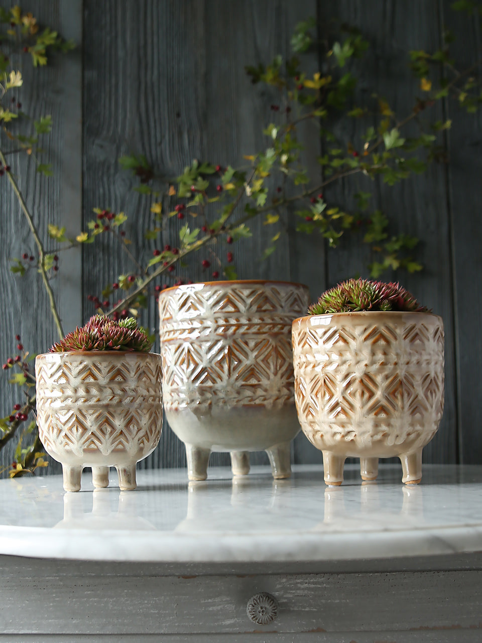 Auburn Glazed Raised Pot Collection – Clem & Co