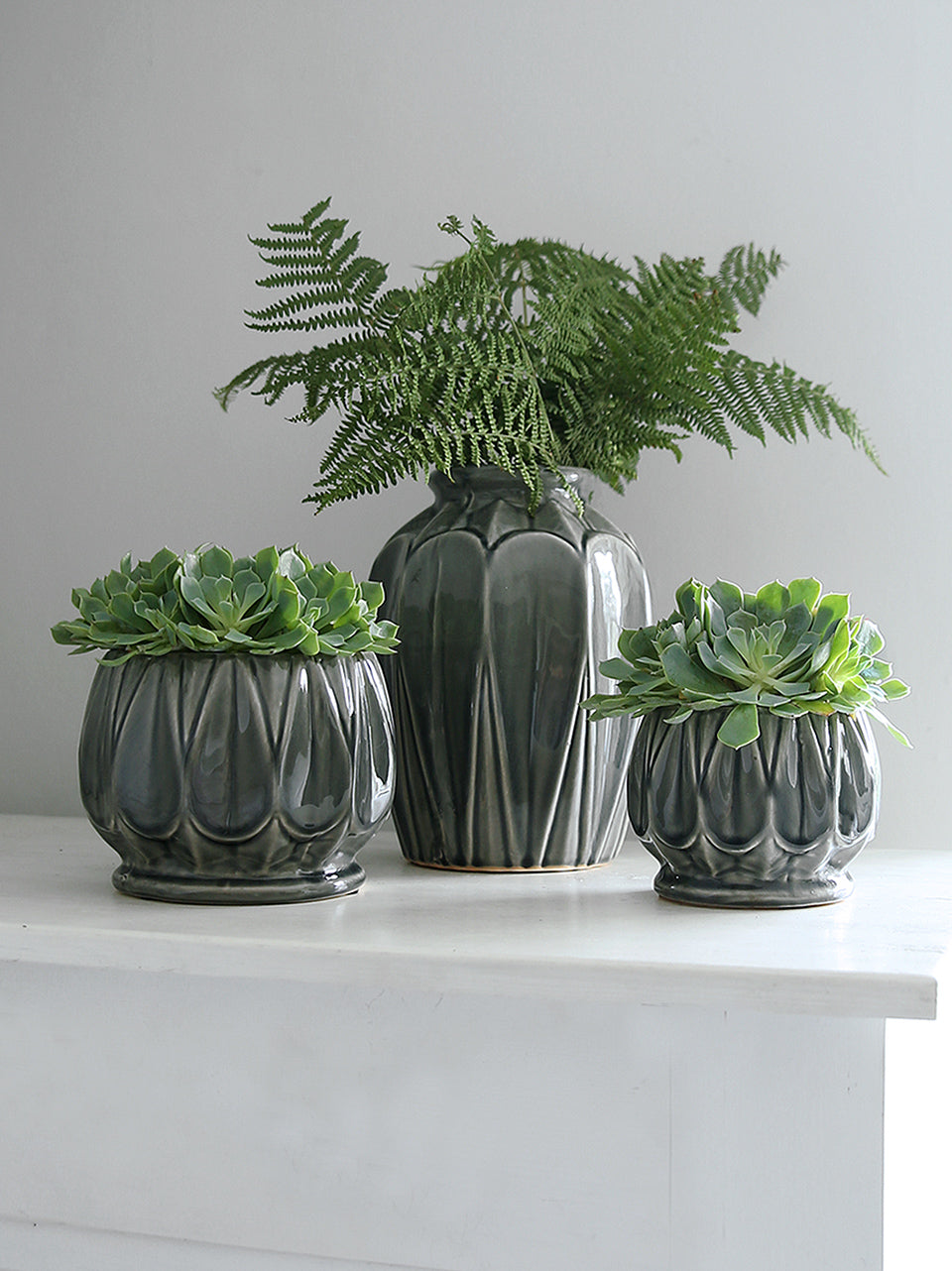 Grey Glazed Deco Pot Collection – Clem & Co