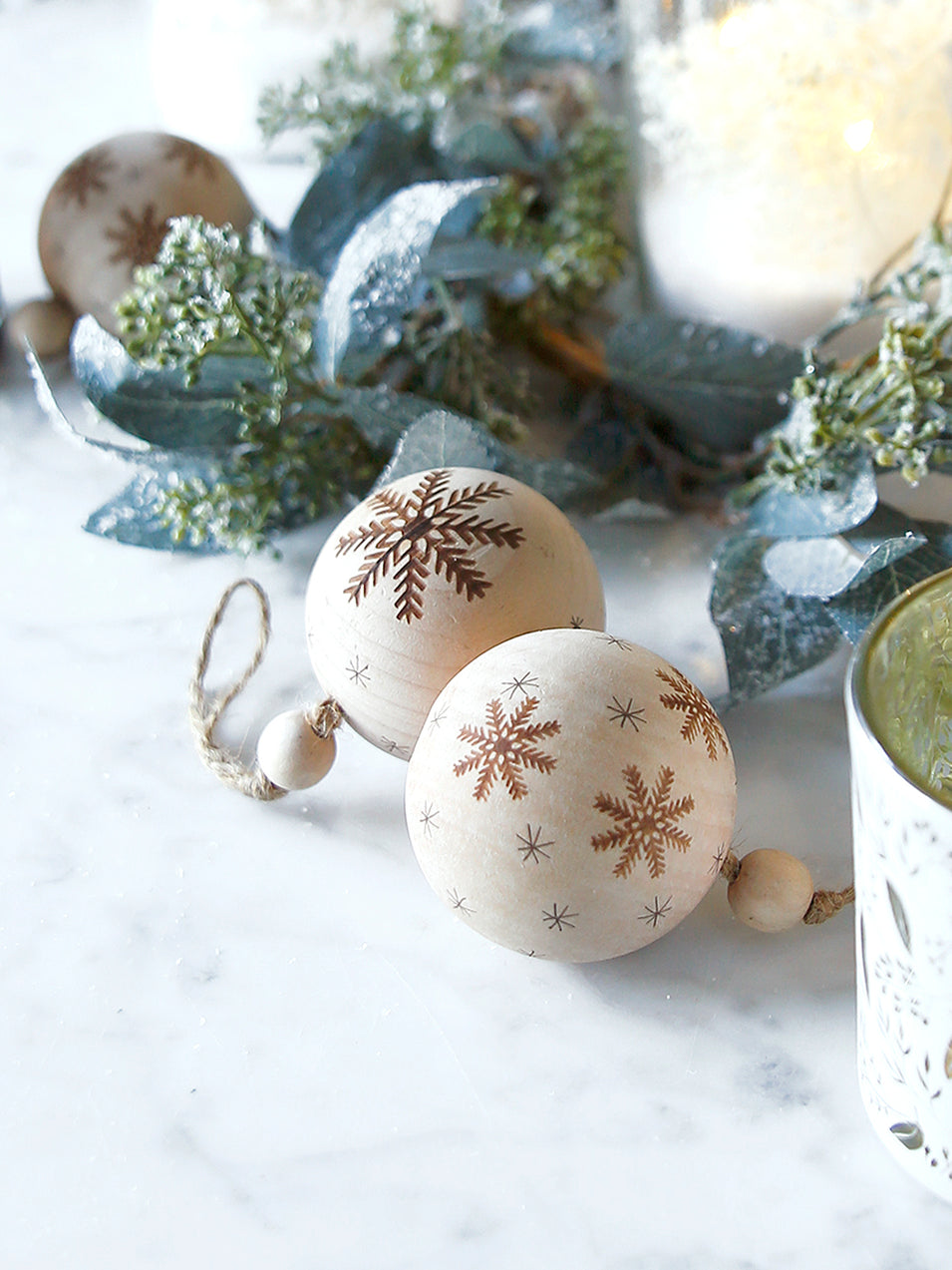 Wooden Snowflake Baubles – Clem & Co