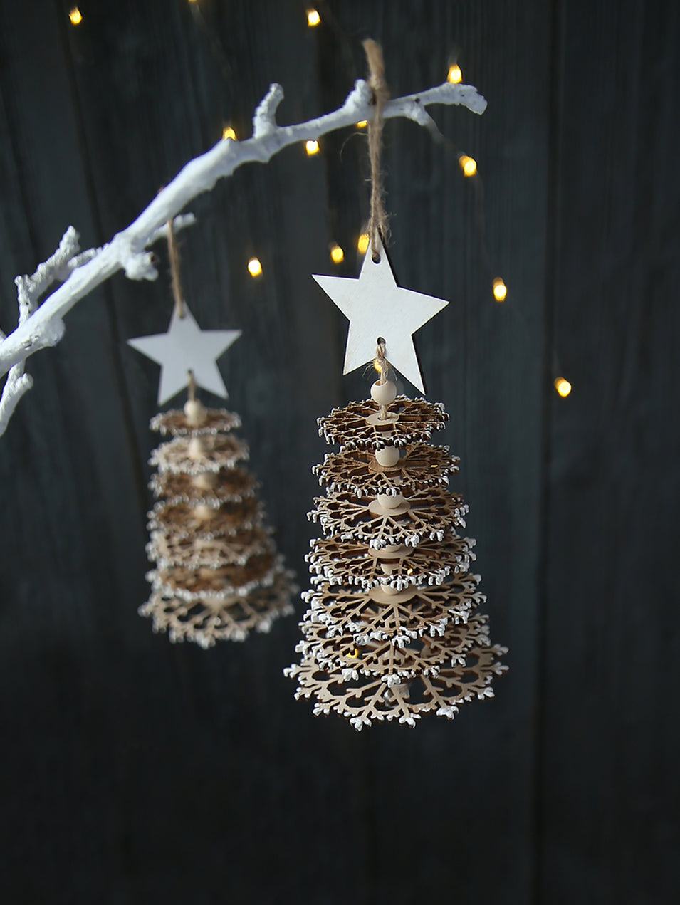 Wooden Snowflake Tree Decoration – Clem & Co
